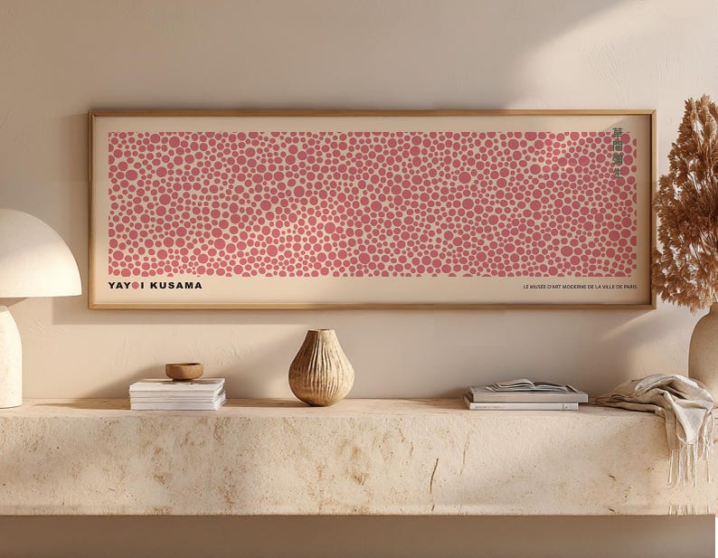 Pink Large Dots Yayoi Kusama Poster, Abstract Japanese Art, Modern Wall ...