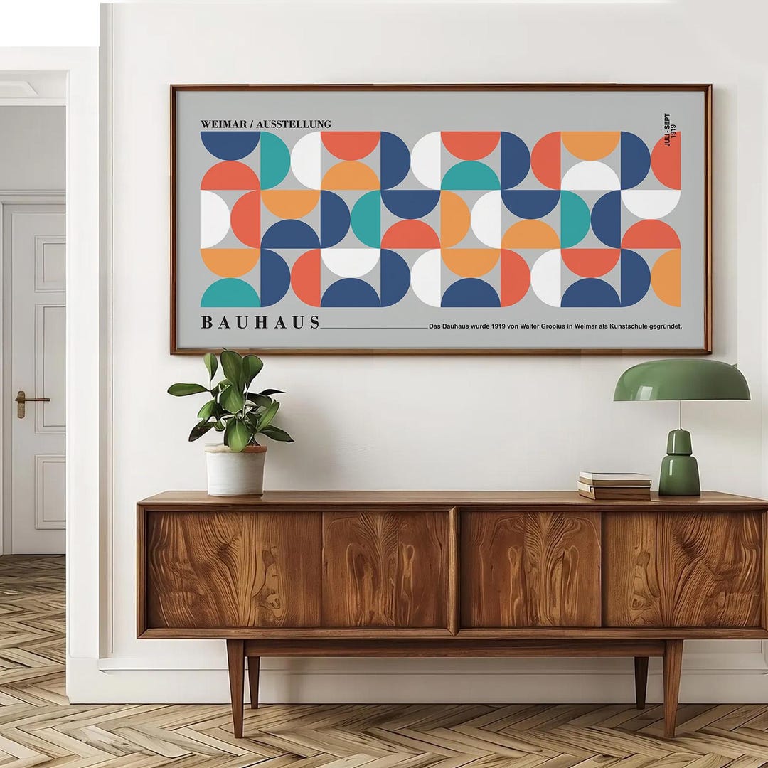 Bauhaus Exhibition Poster, Geometric Minimalist Retro Print -Y041 - Etsy