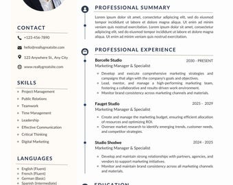 Canva Resume - the Graphite Classic - Modern Design Forward Resume ...