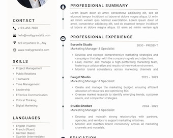 Canva Resume - the Graphite Classic - Modern Design Forward Resume ...