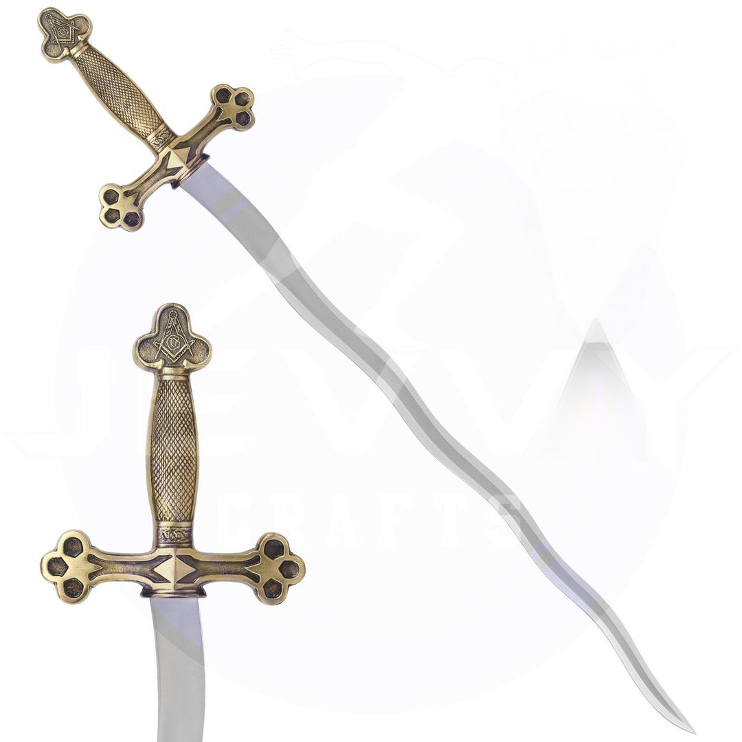 Masonic Ceremonial Sword: Snake Flame Blade, Brass Handle - Etsy