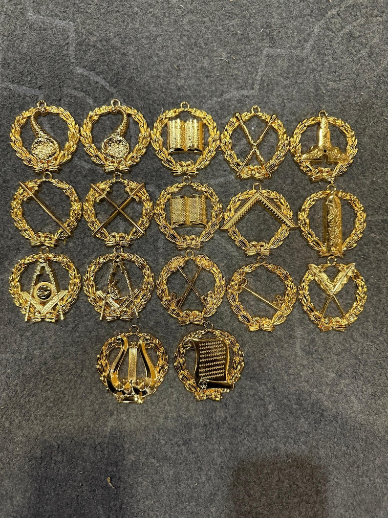 Gold-plated Masonic Officer Jewels Set: Blue Lodge Regalia - Etsy