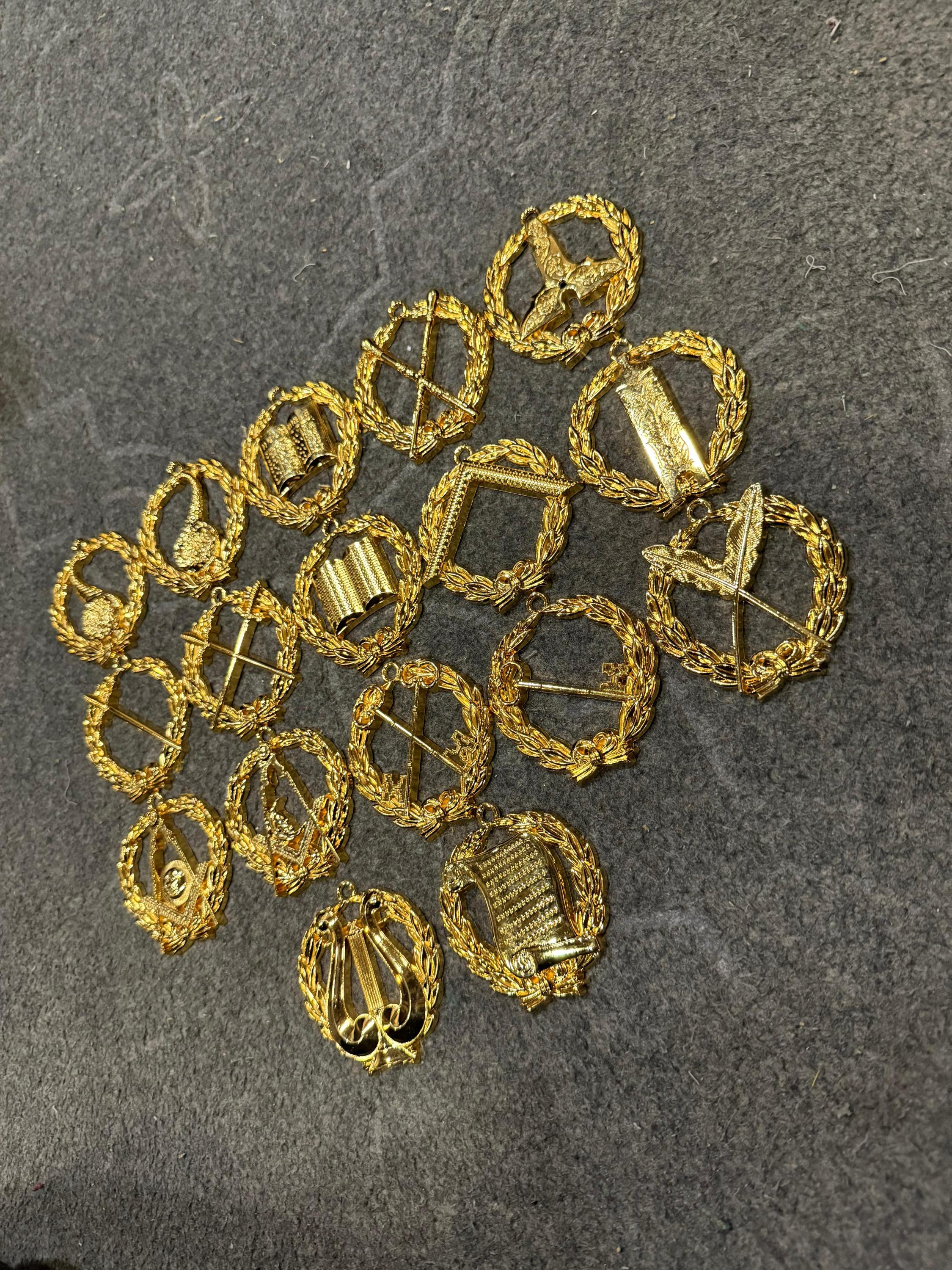 Gold-plated Masonic Officer Jewels Set: Blue Lodge Regalia - Etsy