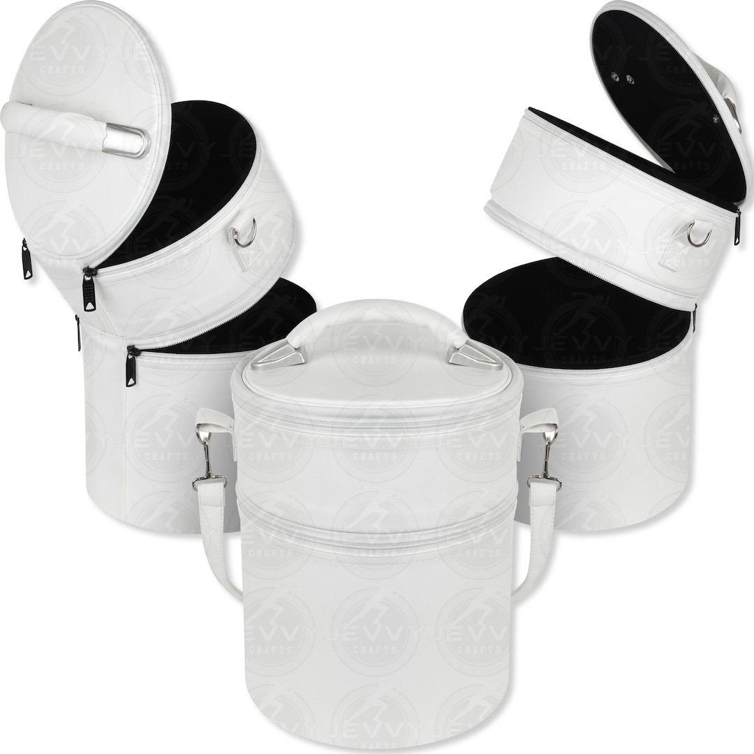 White Dual Compartment Fez Case | Structured Hat Storage Case With ...