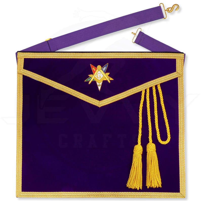 Handmade Masonic OES Apron Set: Velvet Regalia, Chain Collar ...