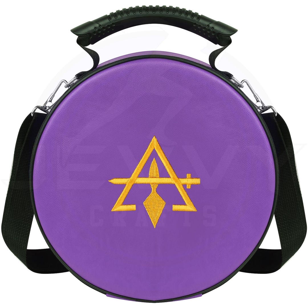 Cryptic Masons Crown Cap Case – 9”x9” Foldable Purple Hat Box With R&SM ...