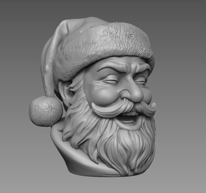 Santa Claus Face | Christmas 3D Model - Etsy
