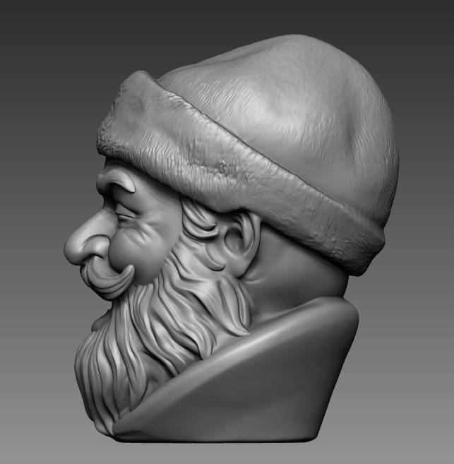 Santa Claus Face | Christmas 3D Model - Etsy