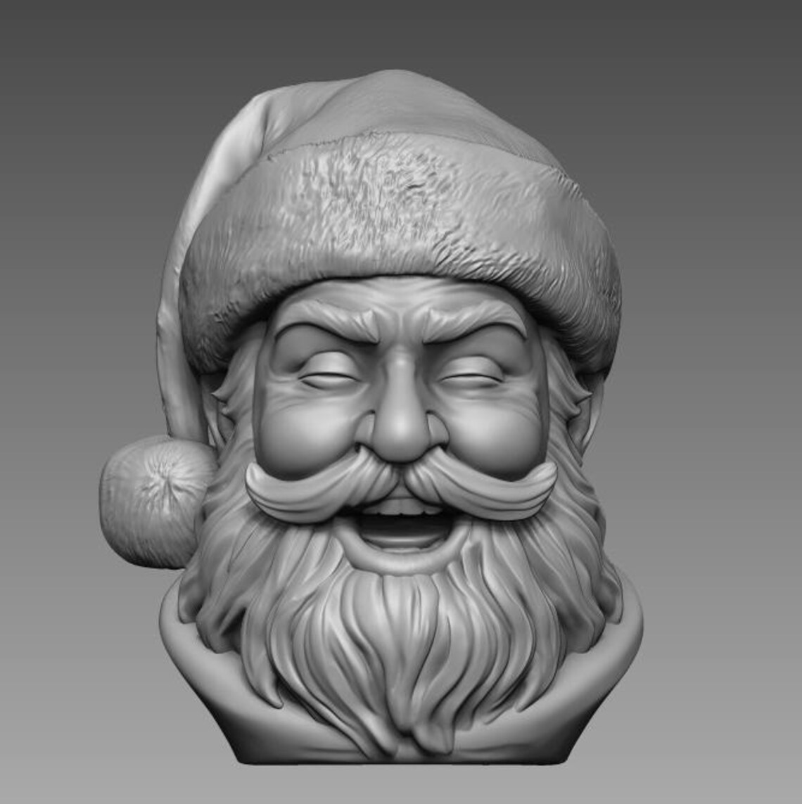 Santa Claus Face | Christmas 3D Model - Etsy