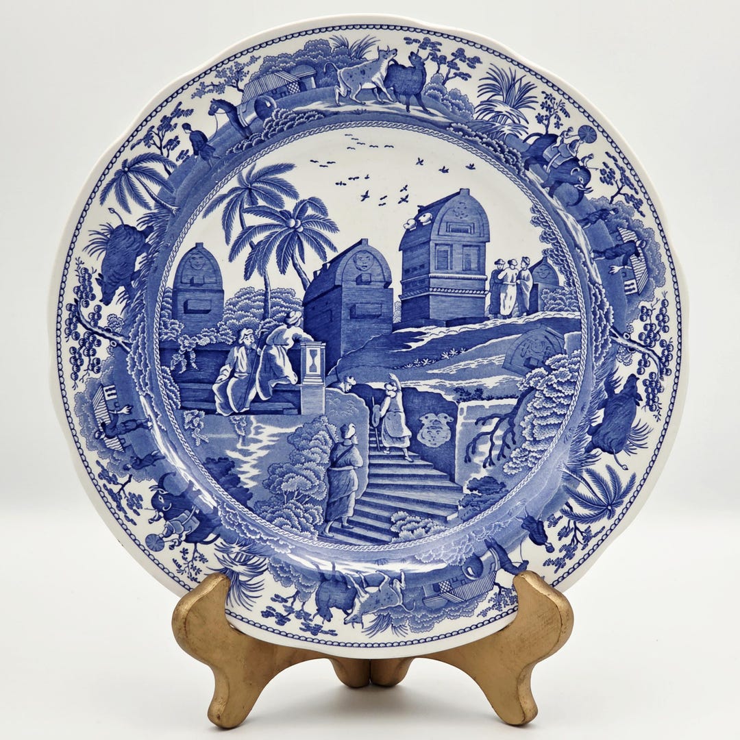 Spode Blue Room Collection Plate, “caramanian” Traditions Series, Blue ...