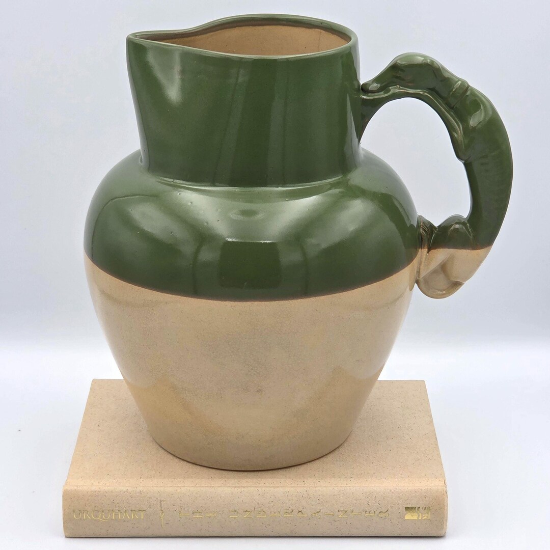 Antique Denby Langley Greyhound Handle Jug – Large 10" Two-tone Green ...