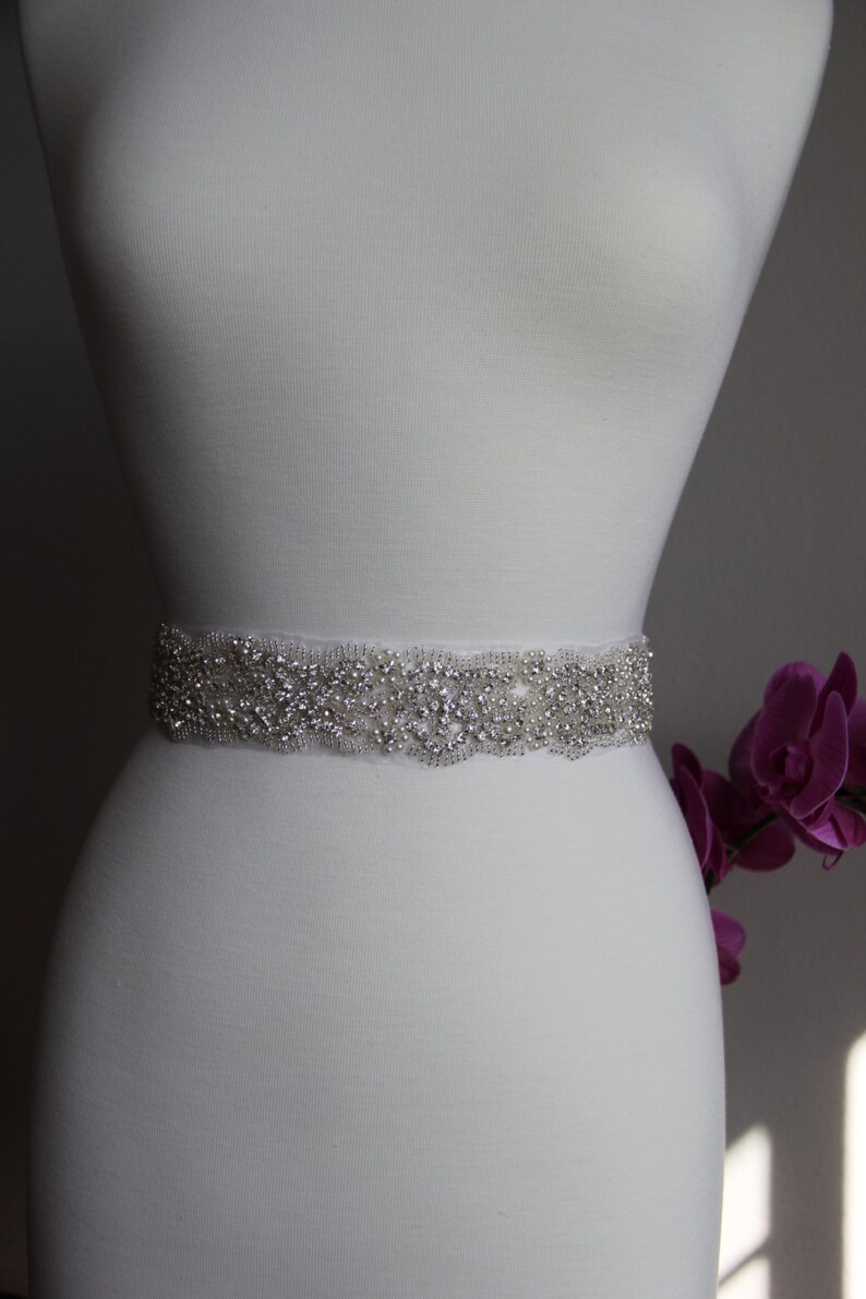 Elegant and Gorgeous Rhinestone Trim Beaded Detailed Bridal | Etsy