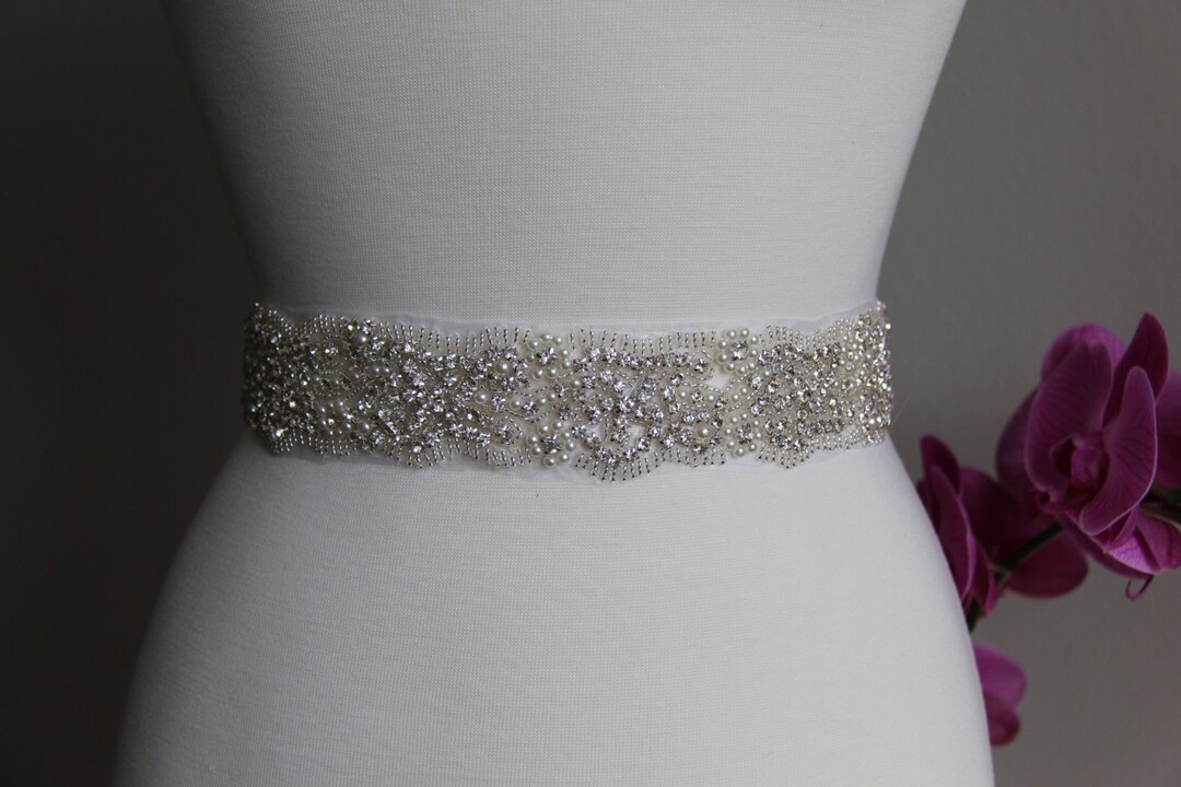 Elegant and Gorgeous Rhinestone Trim Beaded Detailed Bridal - Etsy