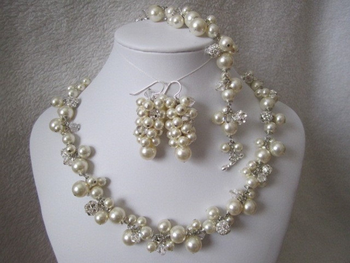 Princess Set Wedding Bridal Jewelry Bridal Necklace Wedding - Etsy