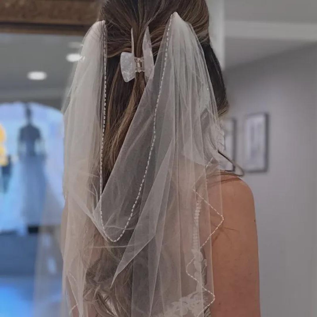 Beaded Drape Veil, Cathedral Veil, Bridal Veil, Wedding Veil, Chapel ...