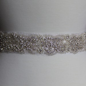Rhinestone Bridal Sash: Beaded Wedding Dress Belt - Etsy