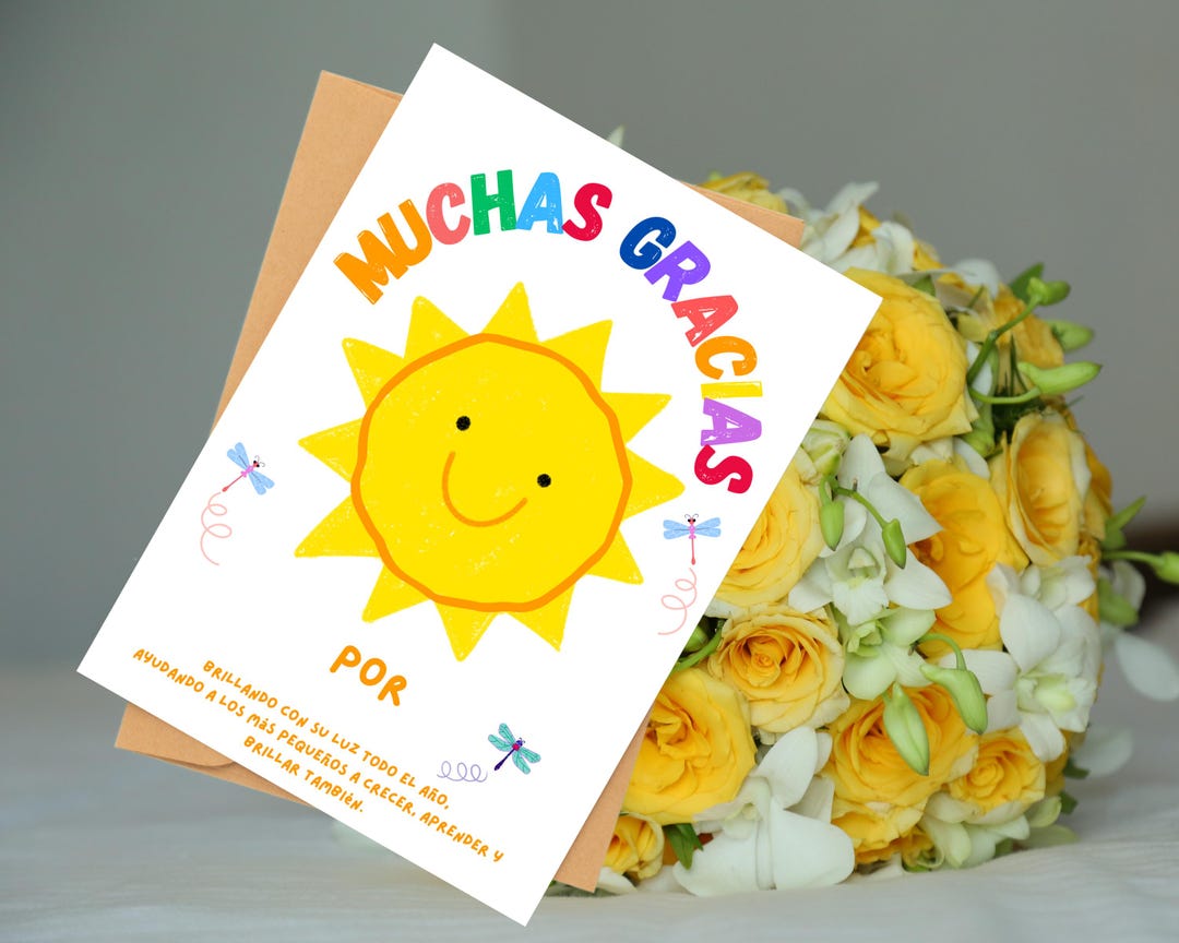 Spanish Teacher Appreciation Printable Card, Tarjeta Para Profes Con ...