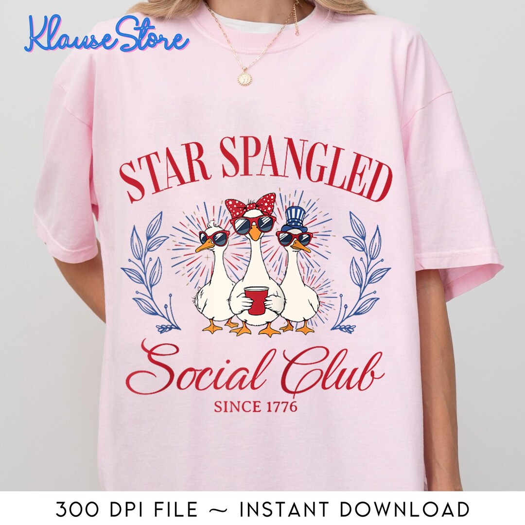 Goose 4th of July Star Png, Spangled Social Club Since 1776 Png ...