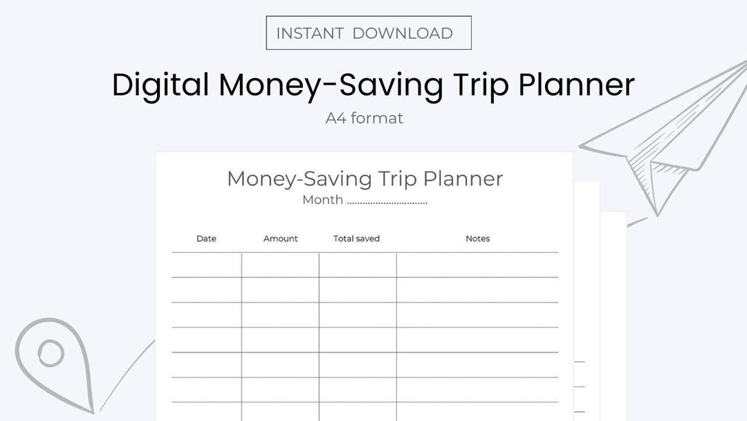 Printable Money-saving Trip Planner - Money-saving Tracker | A4 Size ...