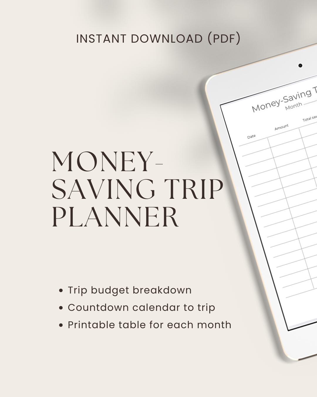 Printable Money-saving Trip Planner - Money-saving Tracker | A4 Size ...