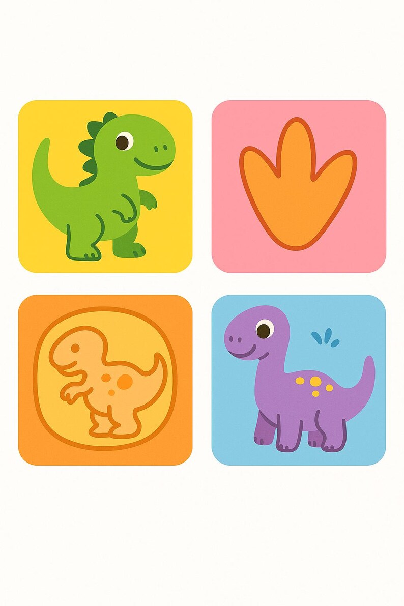 Printable Dinosaur Memory Game for Kids – Fossil Matching Game PDF ...