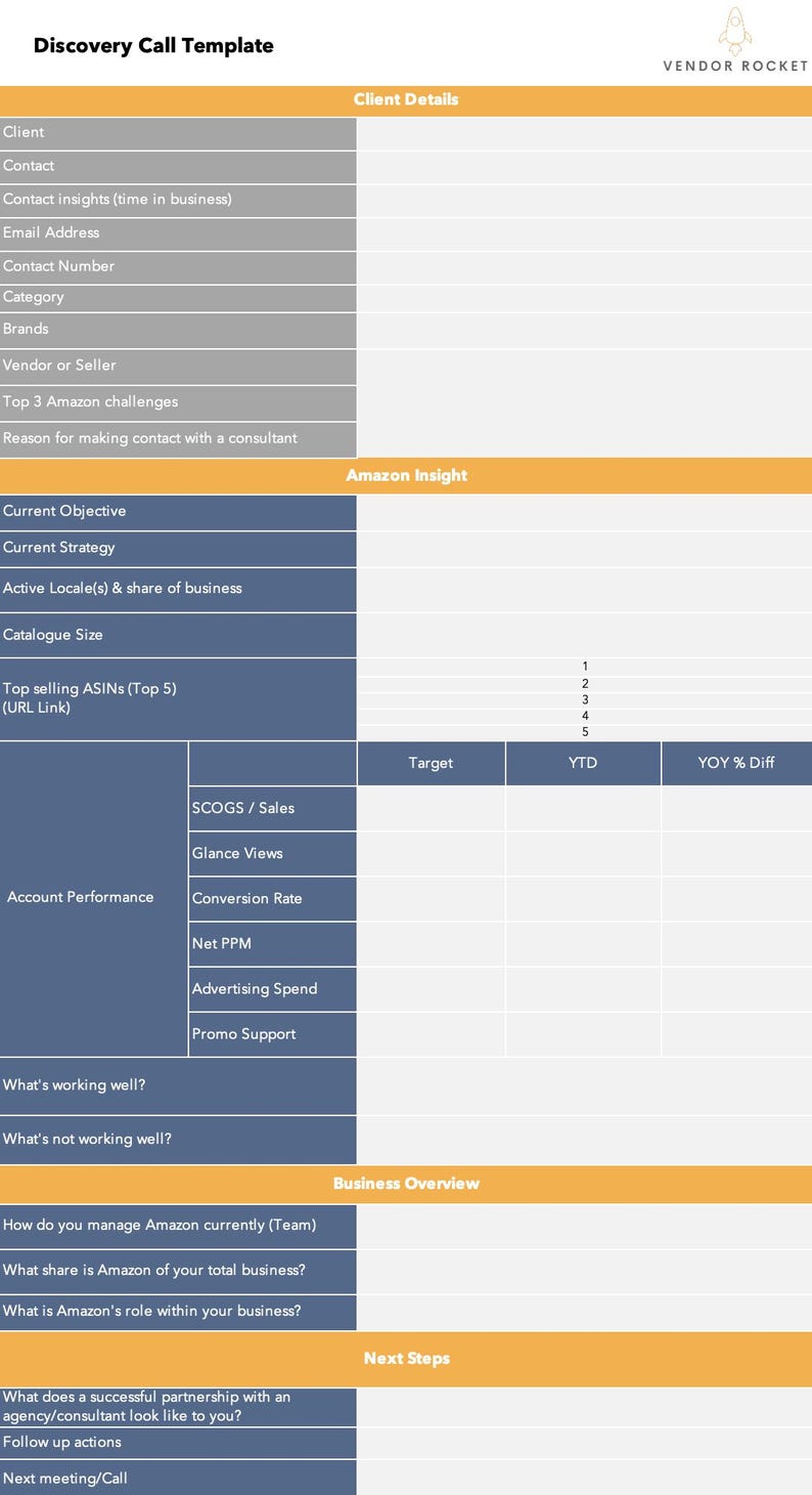 Client Discovery Call Template - Etsy