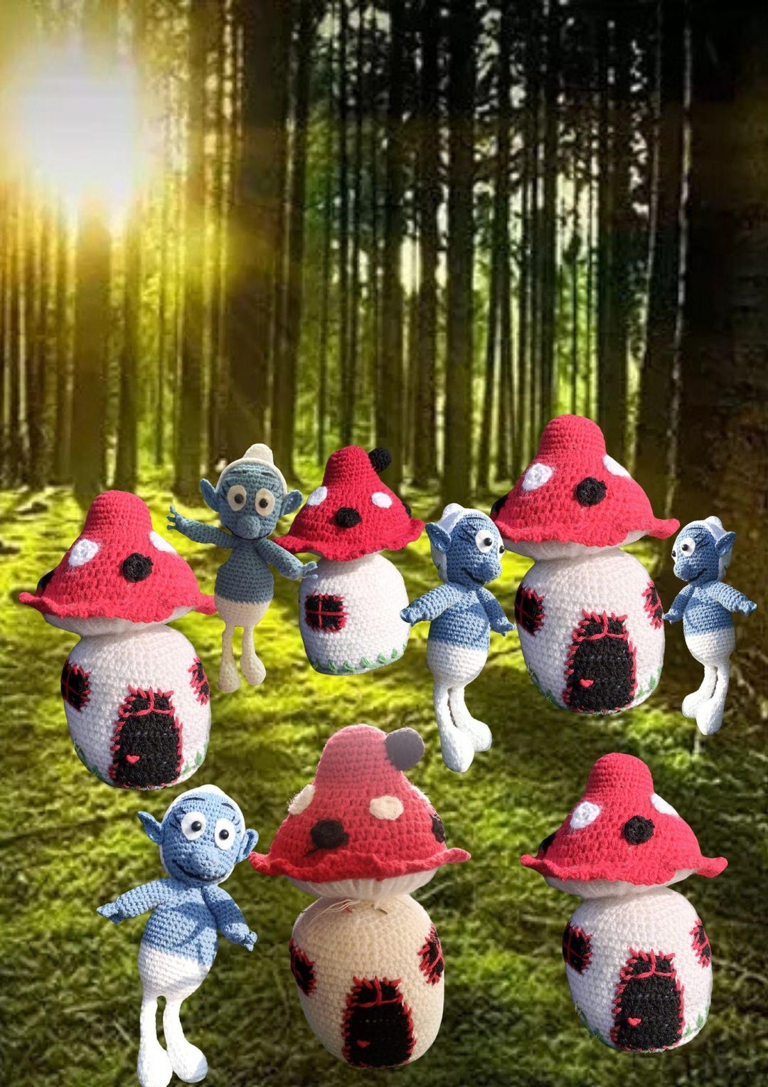 Crochet Mushroom House PDF Pattern | Smurf-inspired Amigurumi Home ...