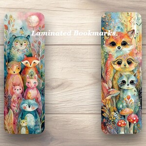 Whimsical Woodland Animals Laminated Bookmarks A Set of 4 Bookmarks ...
