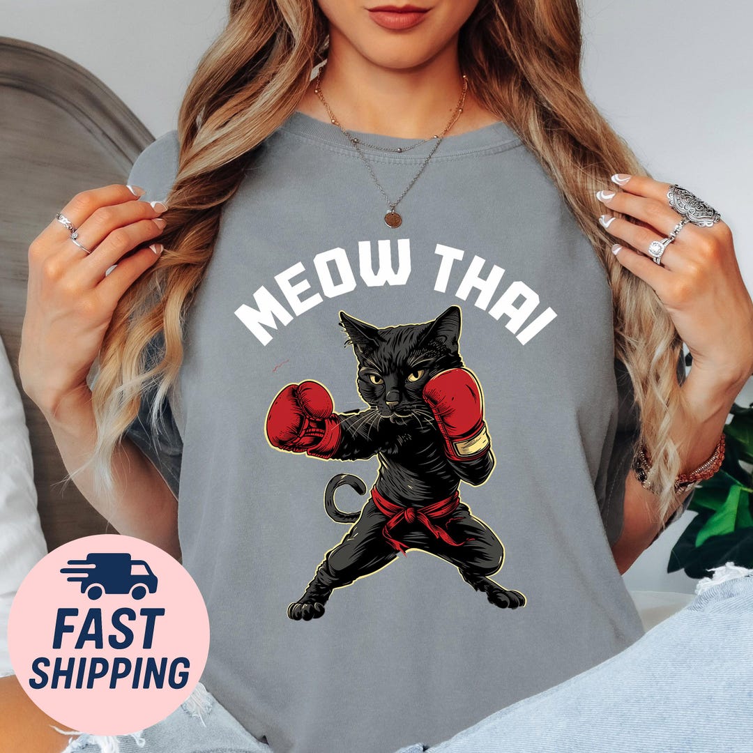 Funny Muay Thai Cat T-shirt, Kickboxing Martial Arts Gift - Etsy