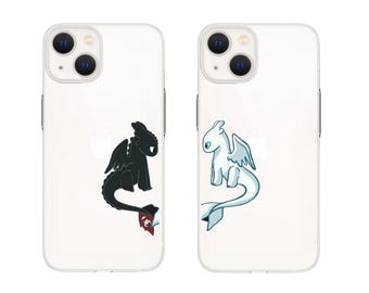 Toothless & Light Fury Phone Case | Cute Dragon Couple Iphone, Samsung ...