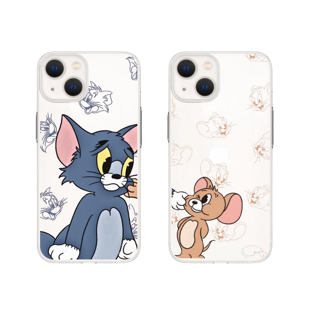 Tom and Jerry ,transparent Cover Couple Phone Cases, Matching Phone ...
