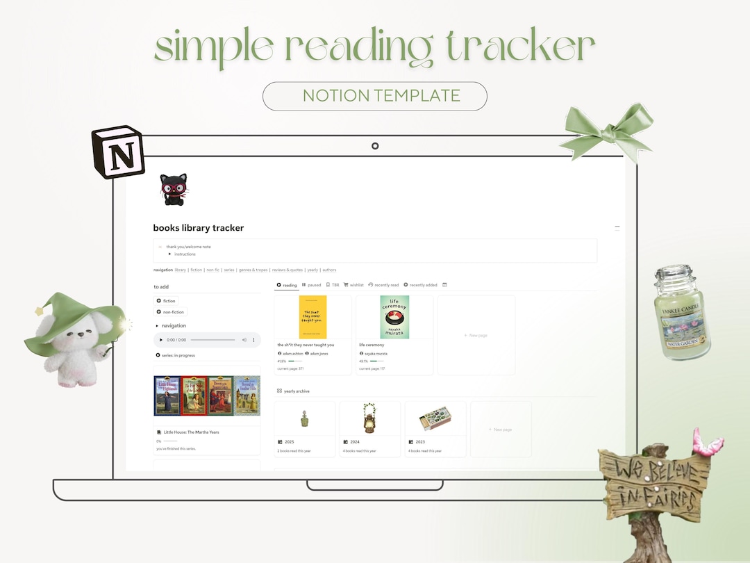 Simple Reading Tracker Notion Template | Book Reading Tracker Log Tbr ...