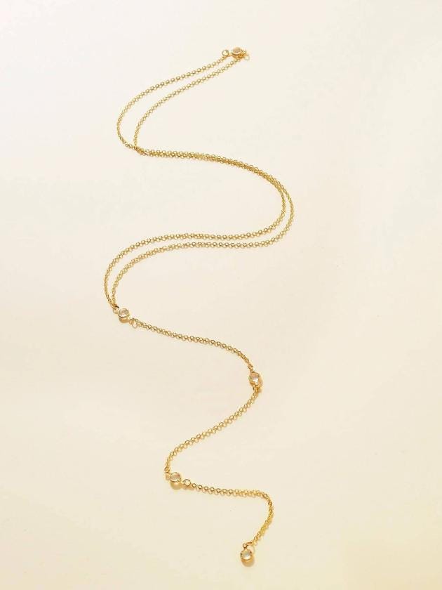 Minimalist Golden Back Necklace, Bridal Back Drop, Golden Back Necklace ...