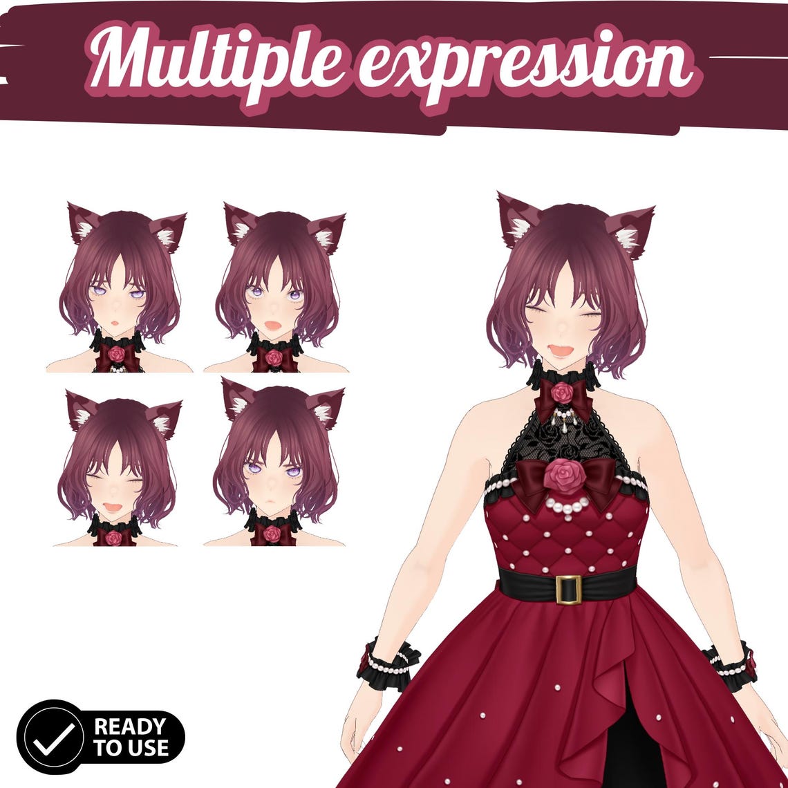 Custom Vtuber Live3d Model Commission | Cute Joyful Girl Avatar ...