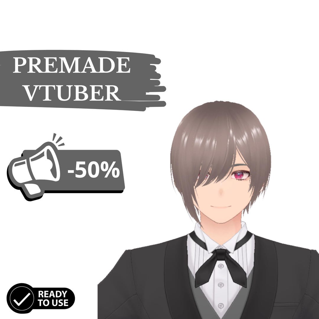 Custom Vtuber Live3d Model Commission | Elegant Silver-haired Butler ...