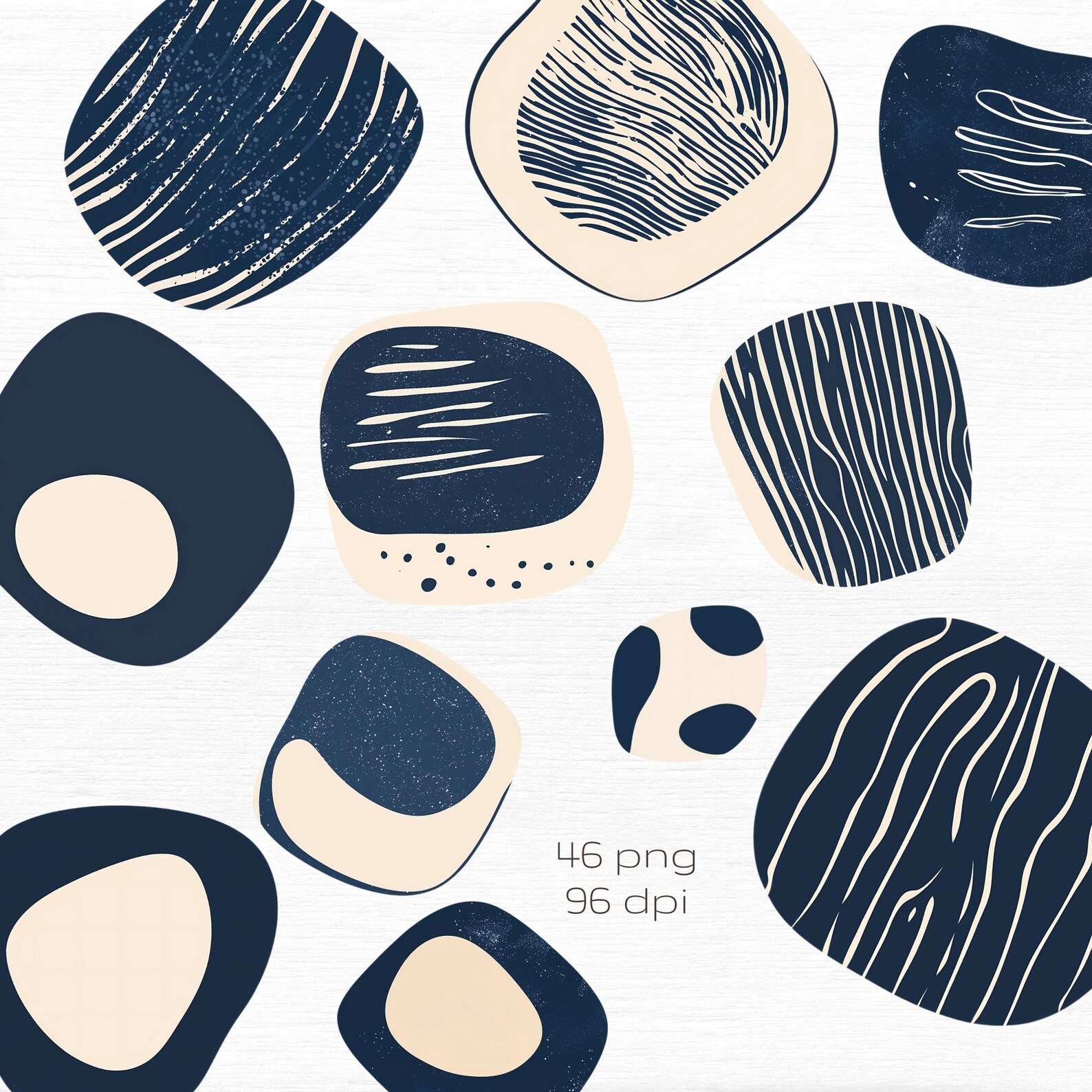 Abstract Boho Shapes Clipart, Modern Bohemian Clip Art, Shape Bundle, Circuit Doodle Elements ...