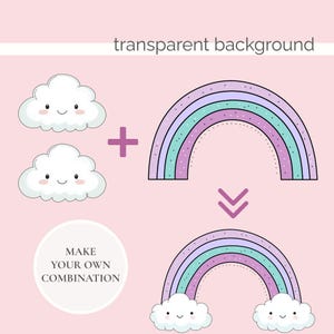 Cute Rainbow Clipart, Make Your Own Clip Art, Rainbows and Clouds ...