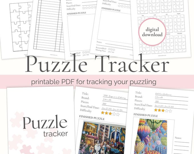 Jigsaw Puzzle Tracker - Printable PDF, Instant Download - Tracker of ...