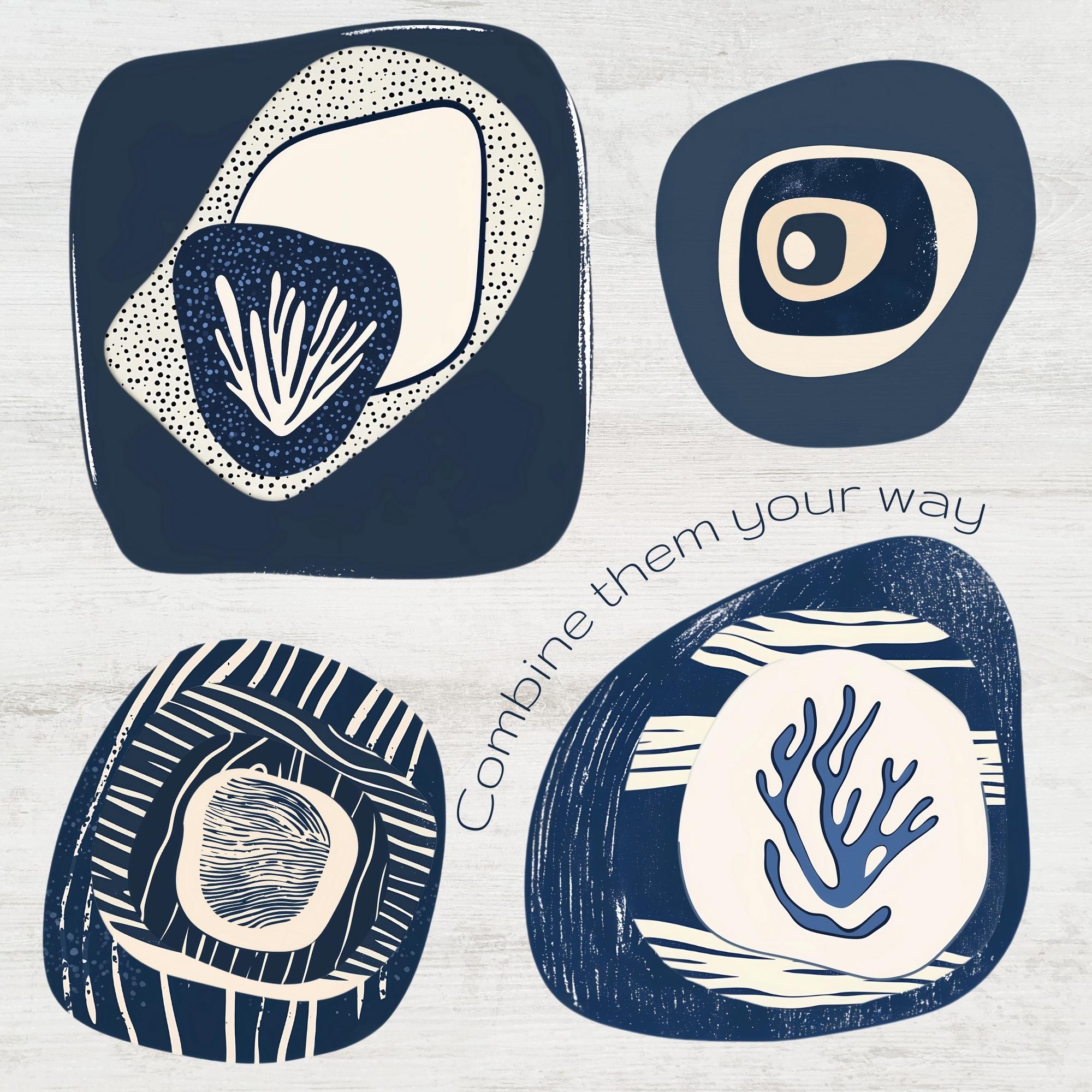 Abstract Boho Shapes Clipart, Modern Bohemian Clip Art, Shape Bundle ...