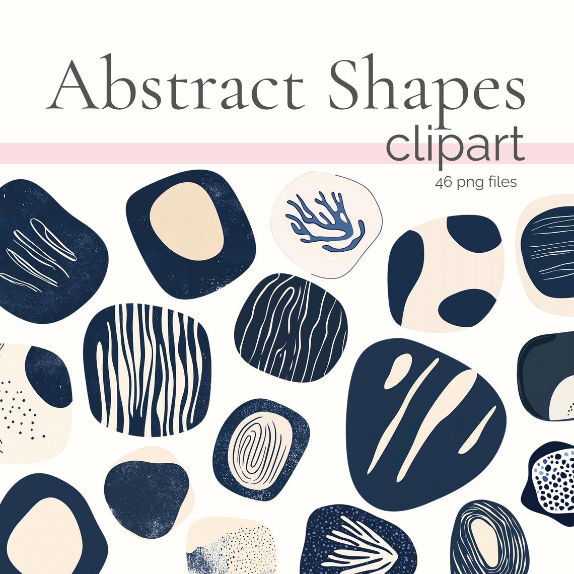 Abstract Boho Shapes Clipart, Modern Bohemian Clip Art, Shape Bundle ...