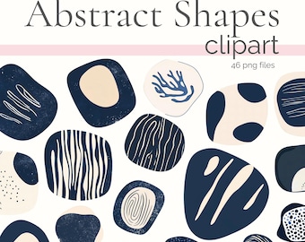 Abstract Boho Shapes Clipart, Modern Bohemian Clip Art, Shape Bundle ...