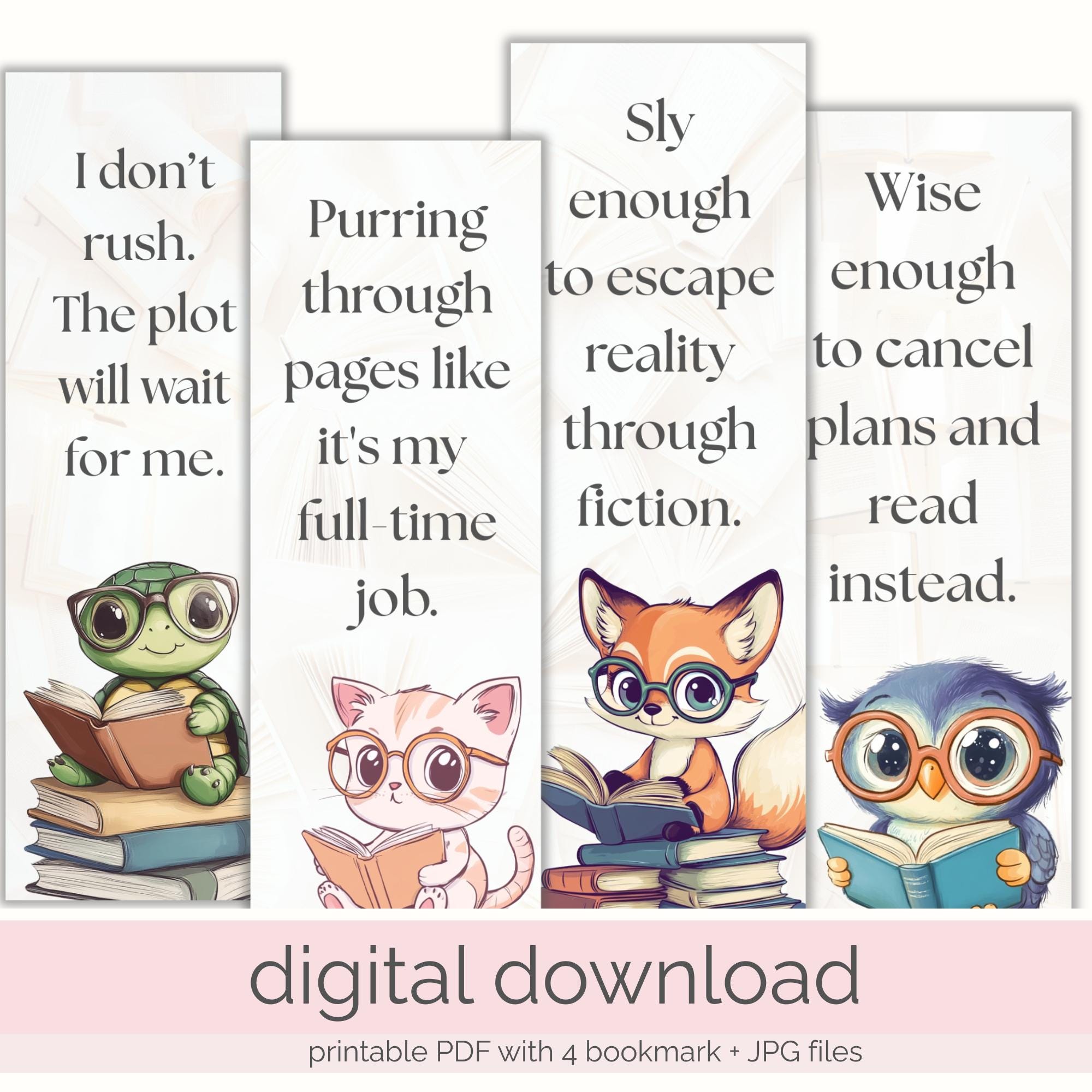 Printable Bookmarks With Quotes, Love Reading Bookmark Sheet, Funny ...
