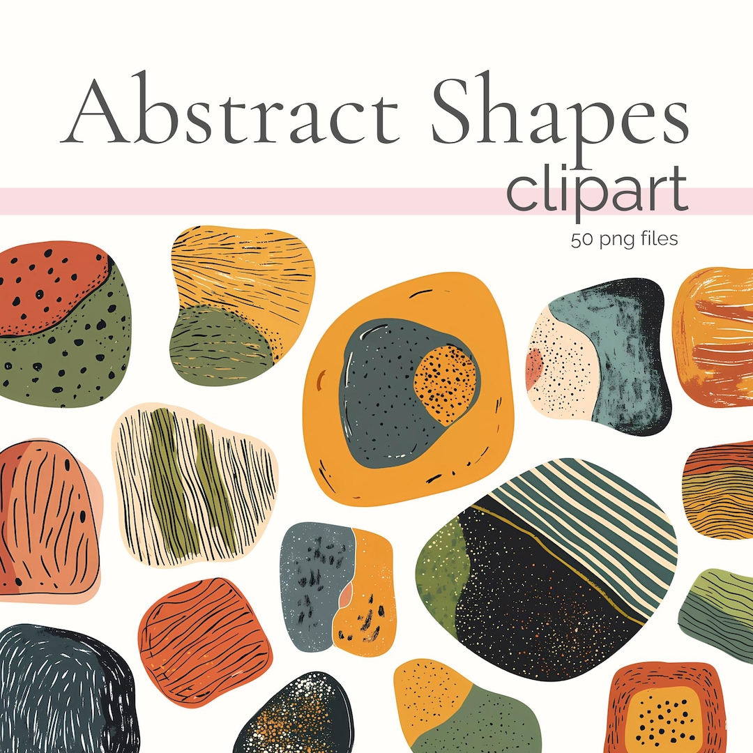 Abstract Boho Shapes Clipart, Modern Bohemian Clip Art, Shape Bundle ...