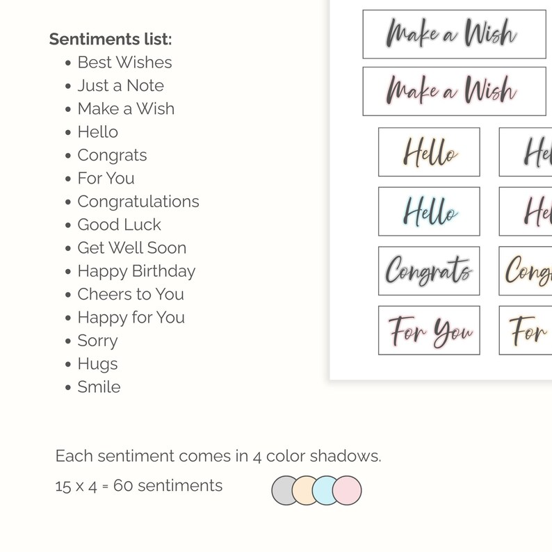 Printable Sentiments for Greeting Cards, Digital Card Making Supplies ...