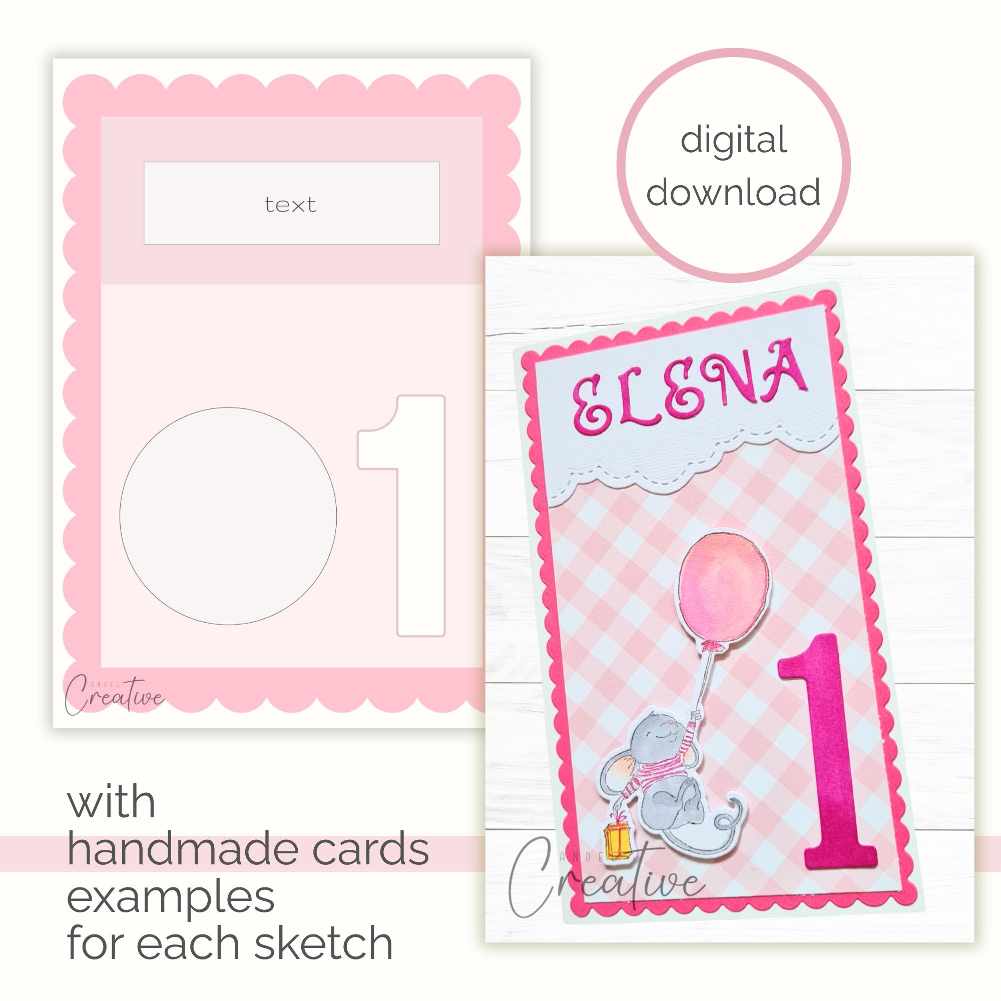 Card Making Sketches, Printable Cardmaking Template, Handmade Greeting ...