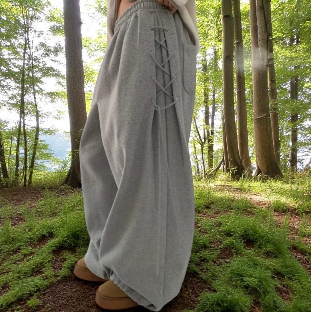 Handmade Baggy Sweatpants: Japanese Style Grey Lounge Pants - Etsy