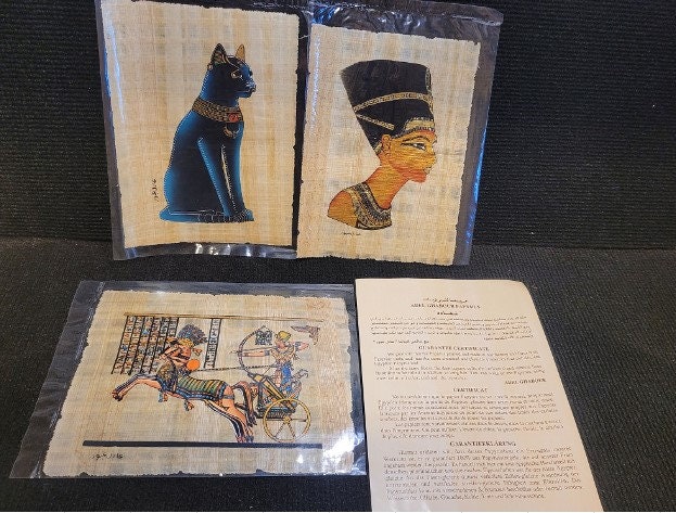 Vintage Egyptian Papyrus Paper Painting Handmade + Free Gift - Etsy
