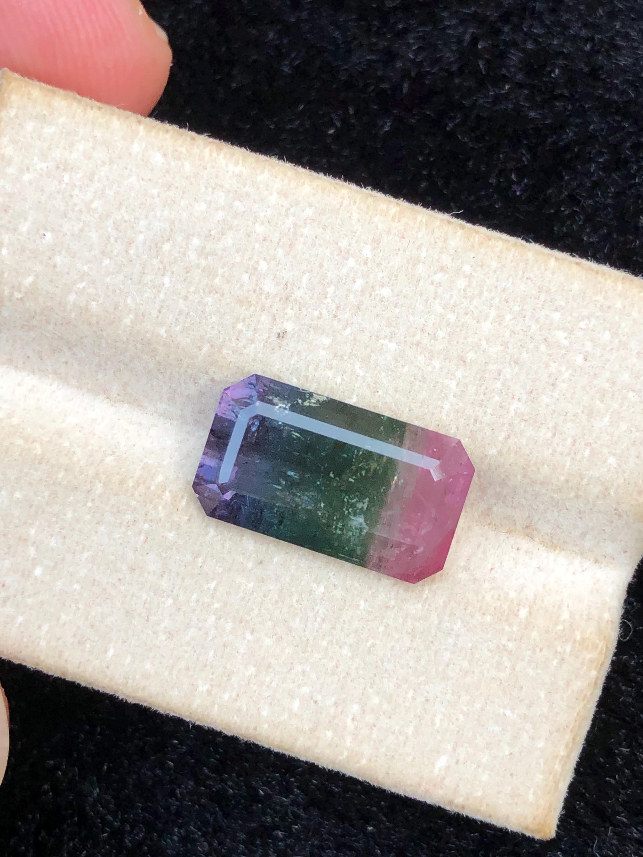 6.20-carats Natural Tri Color Tourmaline Faceted Loose Gemstone ...