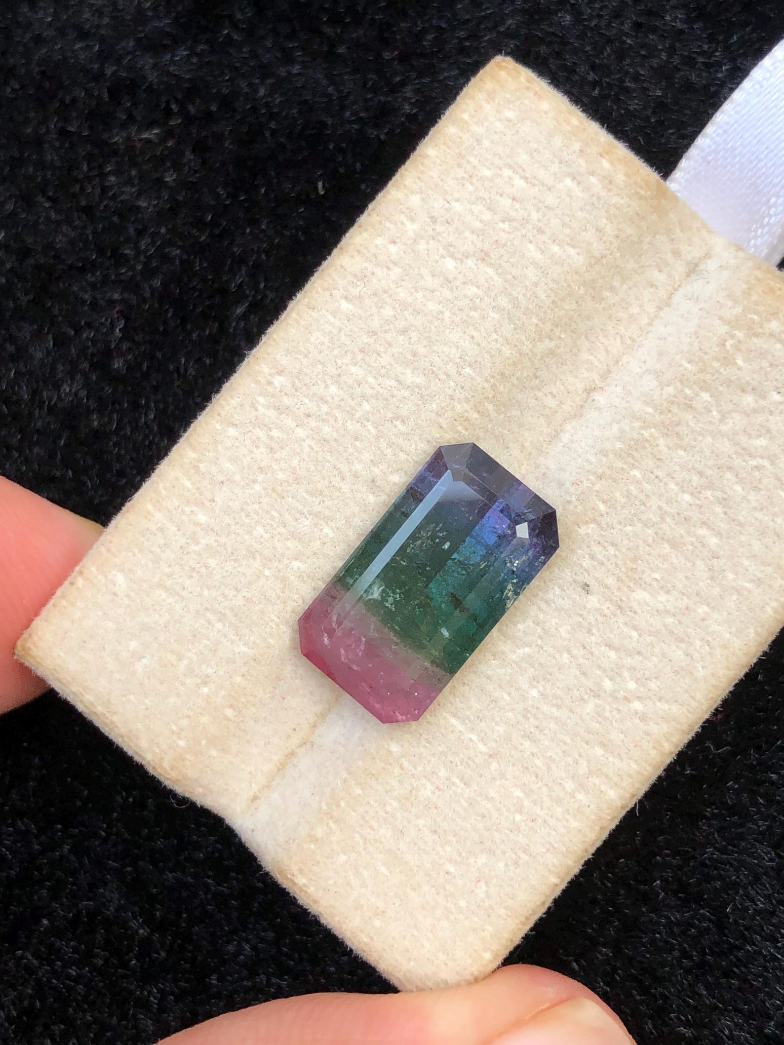 6.20-carats Natural Tri Color Tourmaline Faceted Loose Gemstone ...