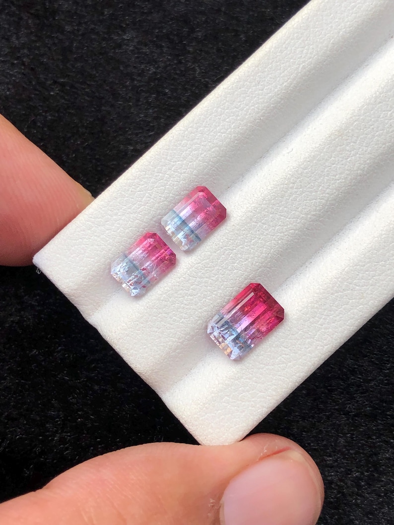 4.55-cts, Tri Color Tourmaline Set Faceted From Afghanistan || Rare ...